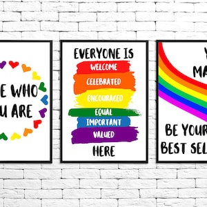 Set of 3 Inclusivity Posters, Classroom Art for Teachers, All Are ...