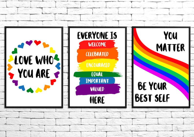 Set of 3 Inclusivity Posters, Classroom Art for Teachers, All Are ...