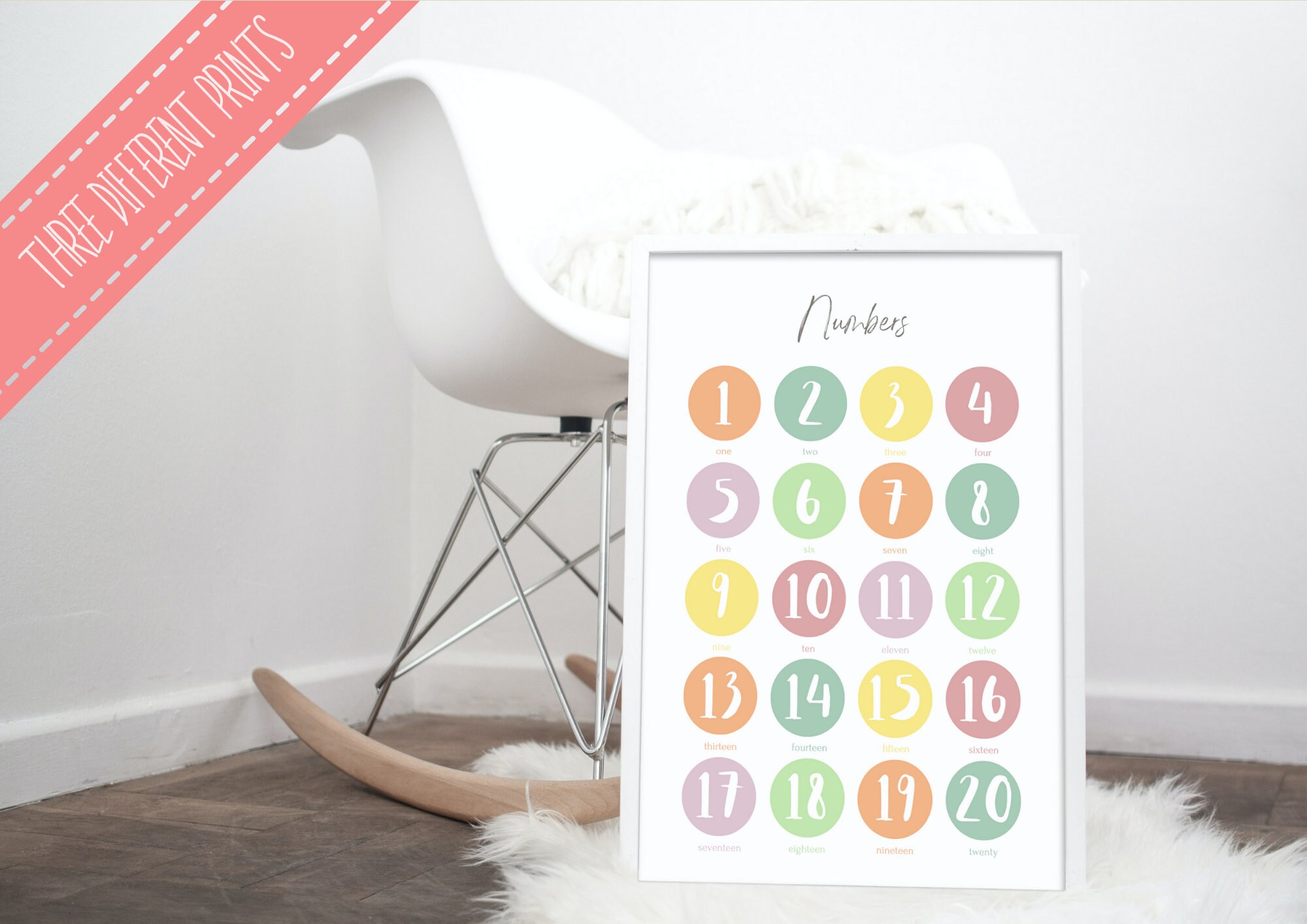 Rainbow Bilingual English & French Numbers Chart, 1-20 Digital Poster ...