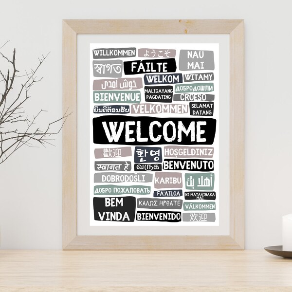 Welcome in Different Languages Poster - Etsy