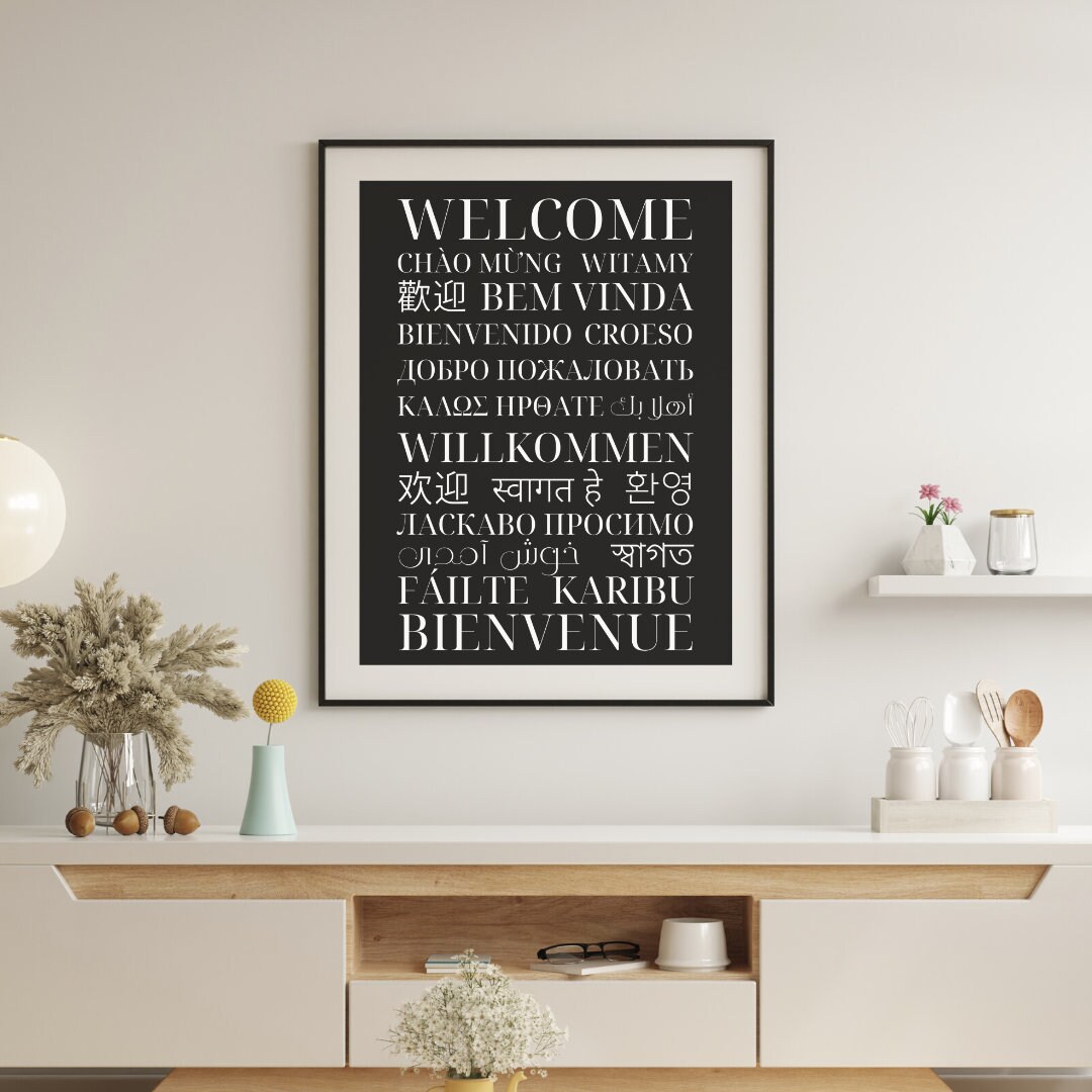 Welcome Poster in Different Languages - Multilingual Wall Art ...