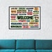 Welcome Poster in Different Languages - Landscape Cool Colours - Instant Digital Download ...