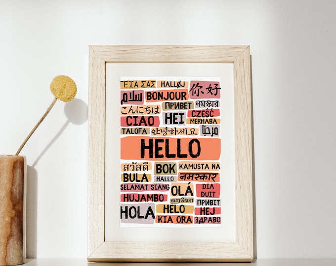 Printable Hello Poster in Different Languages / Downloadable Art ...