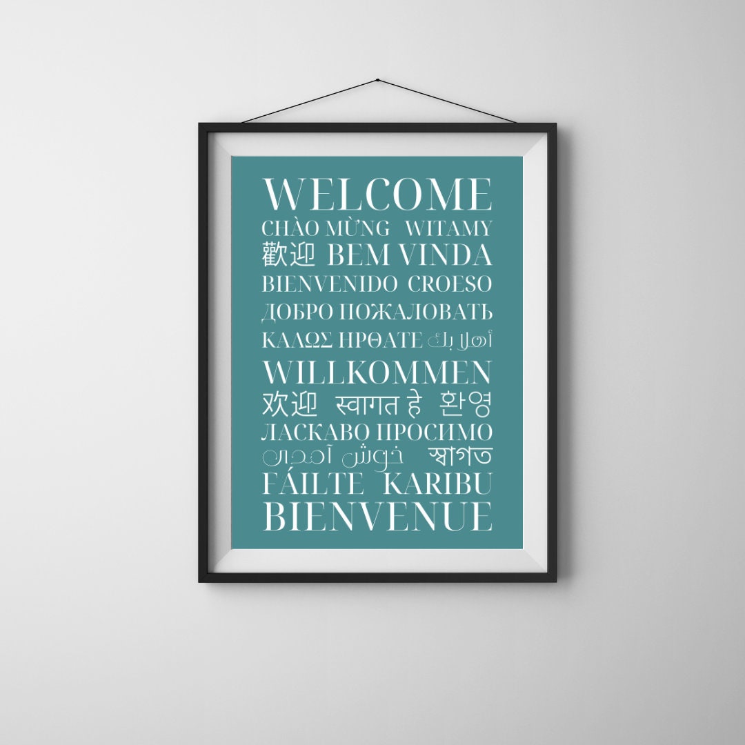 Welcome Poster in Different Languages Multilingual Wall Art - Etsy