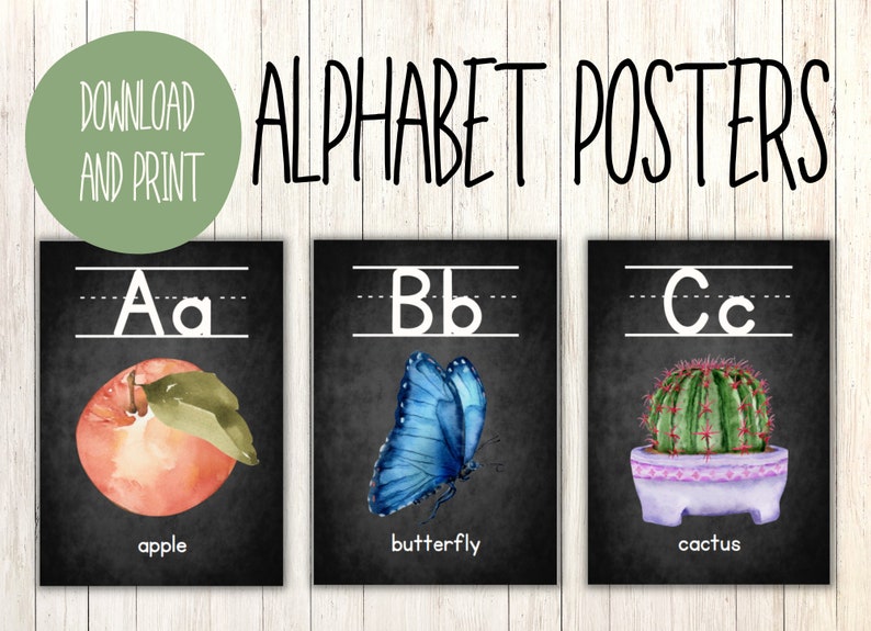 Alphabet Posters, ABC Posters, Classroom Printable, Homeschool ...