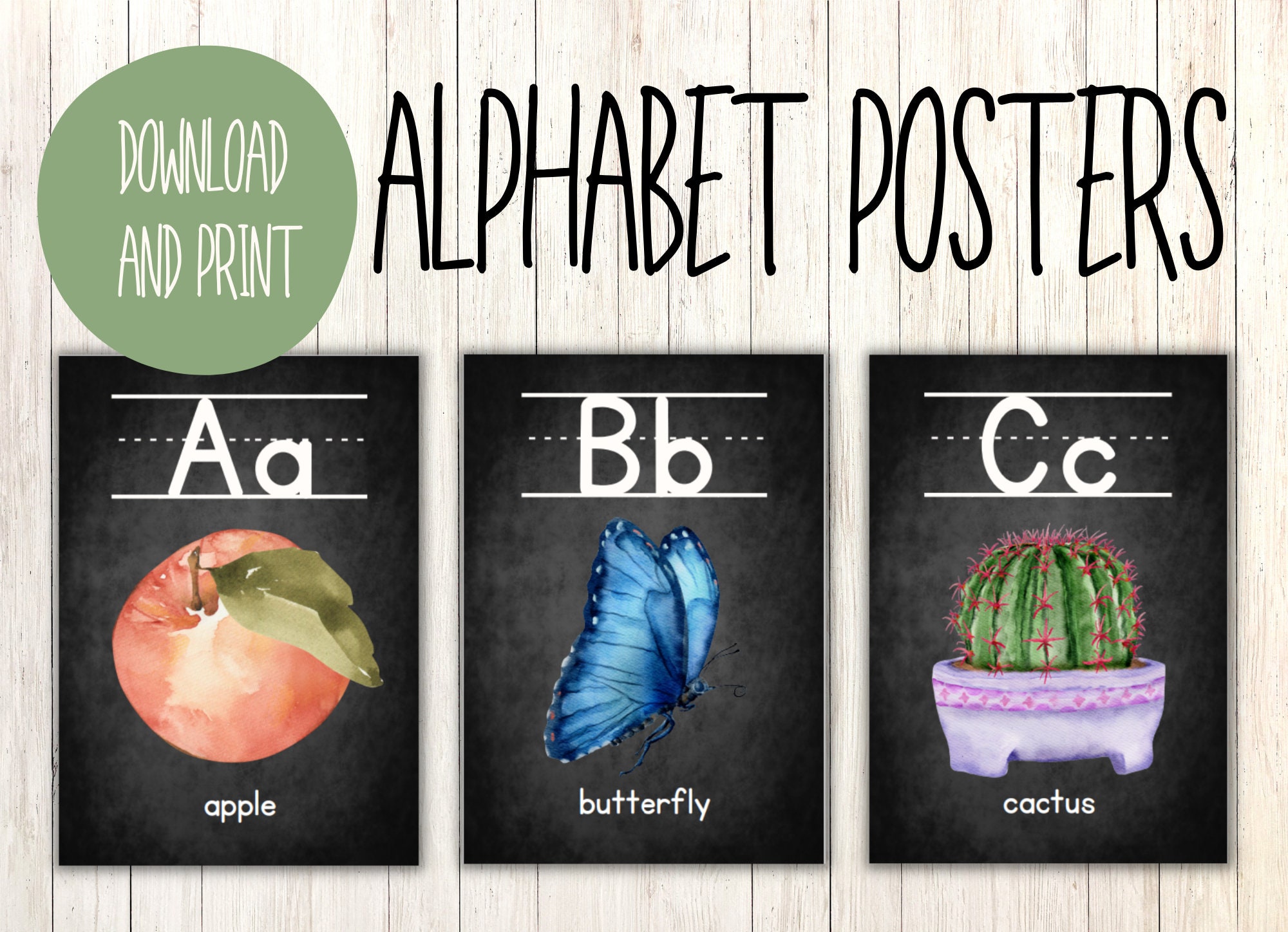 Alphabet Posters, ABC Posters, Classroom Printable, Homeschool ...