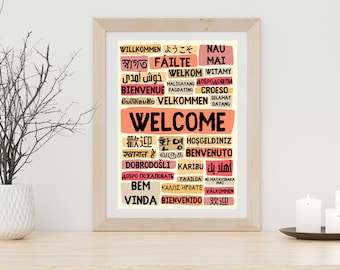 Welcome Poster in Different Languages - Etsy