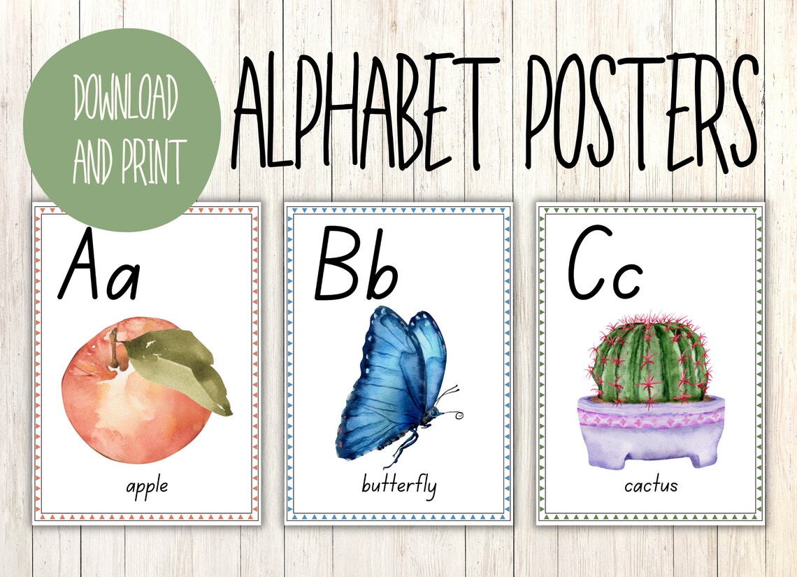 Alphabet Posters ABC Posters Classroom Printable Homeschool - Etsy