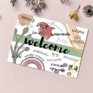 Welcome Poster in Different Languages - Landscape Printable - Instant ...