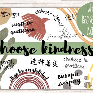 Choose Kindness Poster in Different Languages - Landscape Printable ...