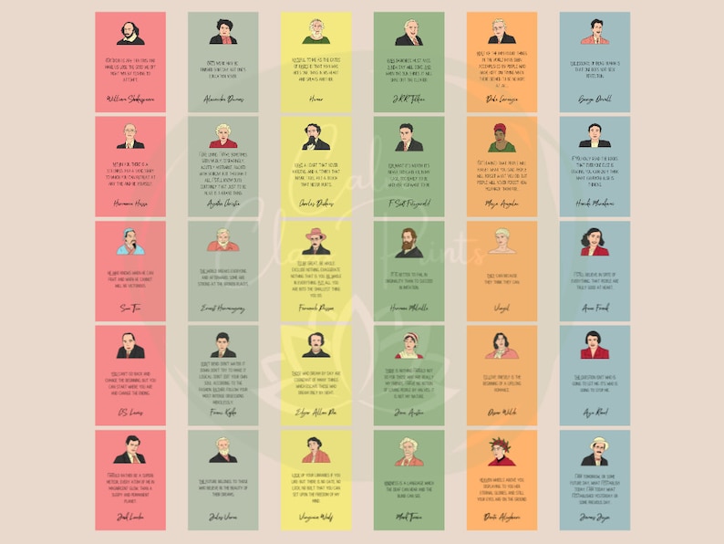 Author Quotes Classroom Poster Set – Inspiring Literary Wisdom (digital ...