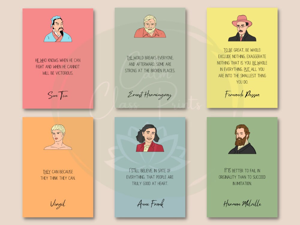 Author Quotes Classroom Poster Set – Inspiring Literary Wisdom (digital ...
