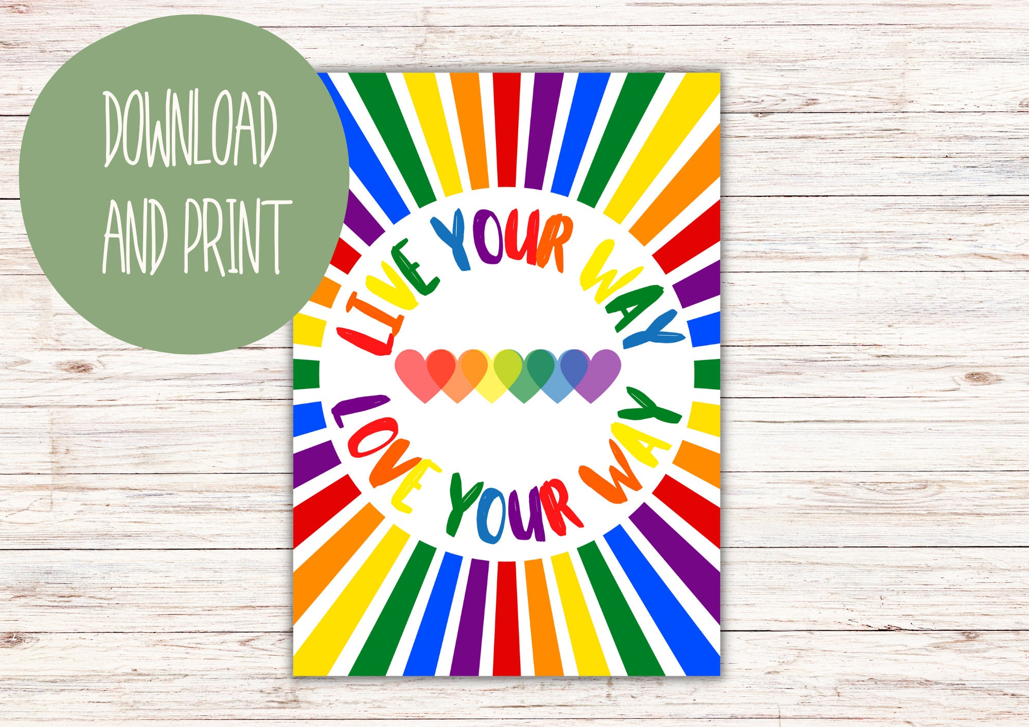 Set of 3 Inclusivity Posters, Rainbow Art, LGBTQ Pride, Diversity ...