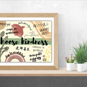 Choose Kindness Poster in Different Languages - Landscape Printable ...