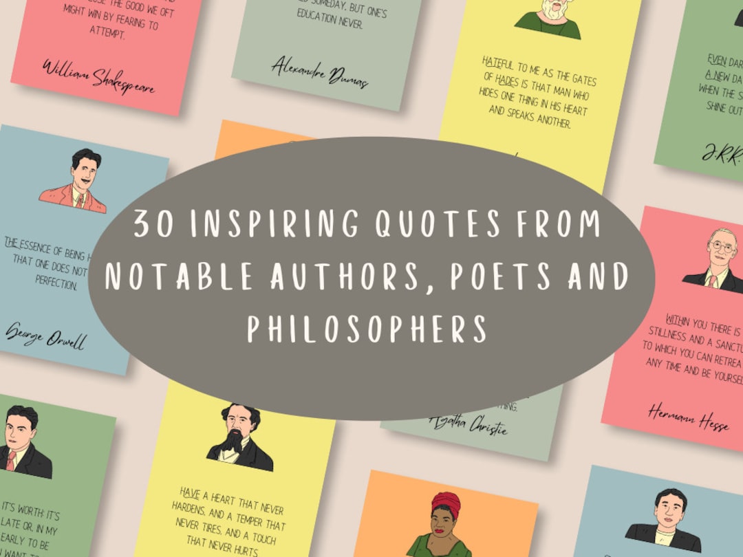 30 Inspiring Author Quotes Classroom Poster Set- Literary Wisdom ...