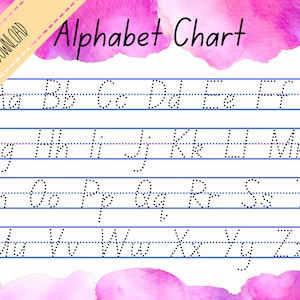Printable Alphabet Chart, Calm Watercolours, ABC Chart, Handwriting ...