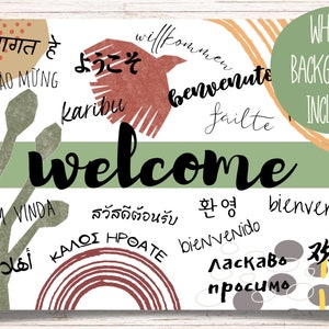 Welcome Poster in Different Languages - Landscape Printable - Instant ...