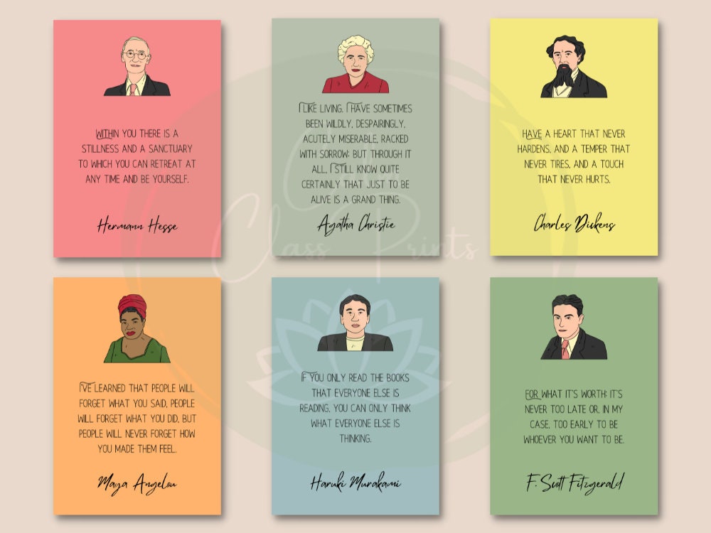 Author Quotes Classroom Poster Set – Inspiring Literary Wisdom (digital ...