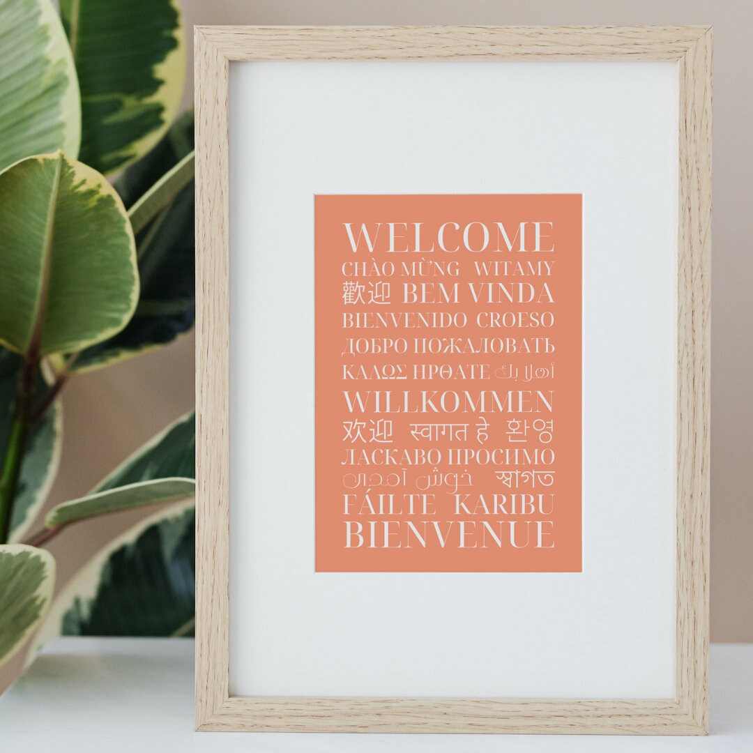 Welcome Poster in Different Languages - Multilingual Wall Art ...