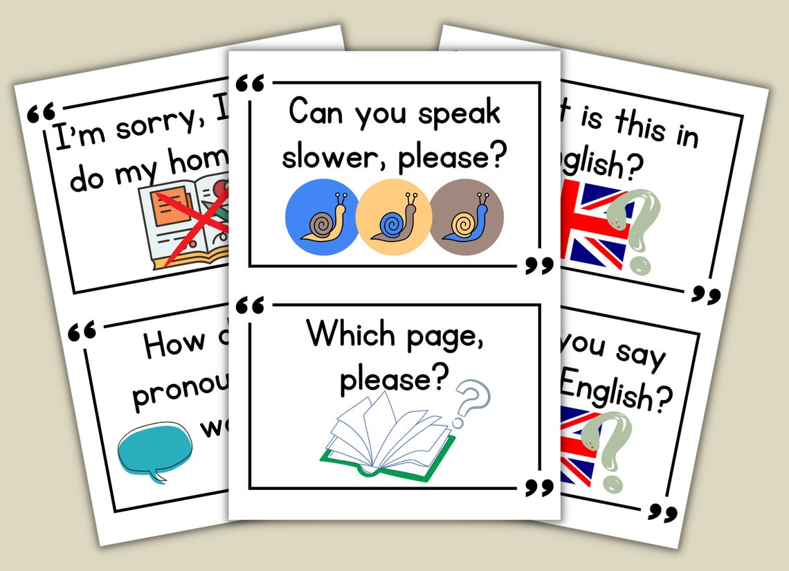 English Expression Cards – Classroom Conversation Starters (digital ...