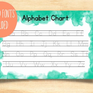 Printable Alphabet Chart, Calm Watercolours, ABC Chart, Handwriting ...