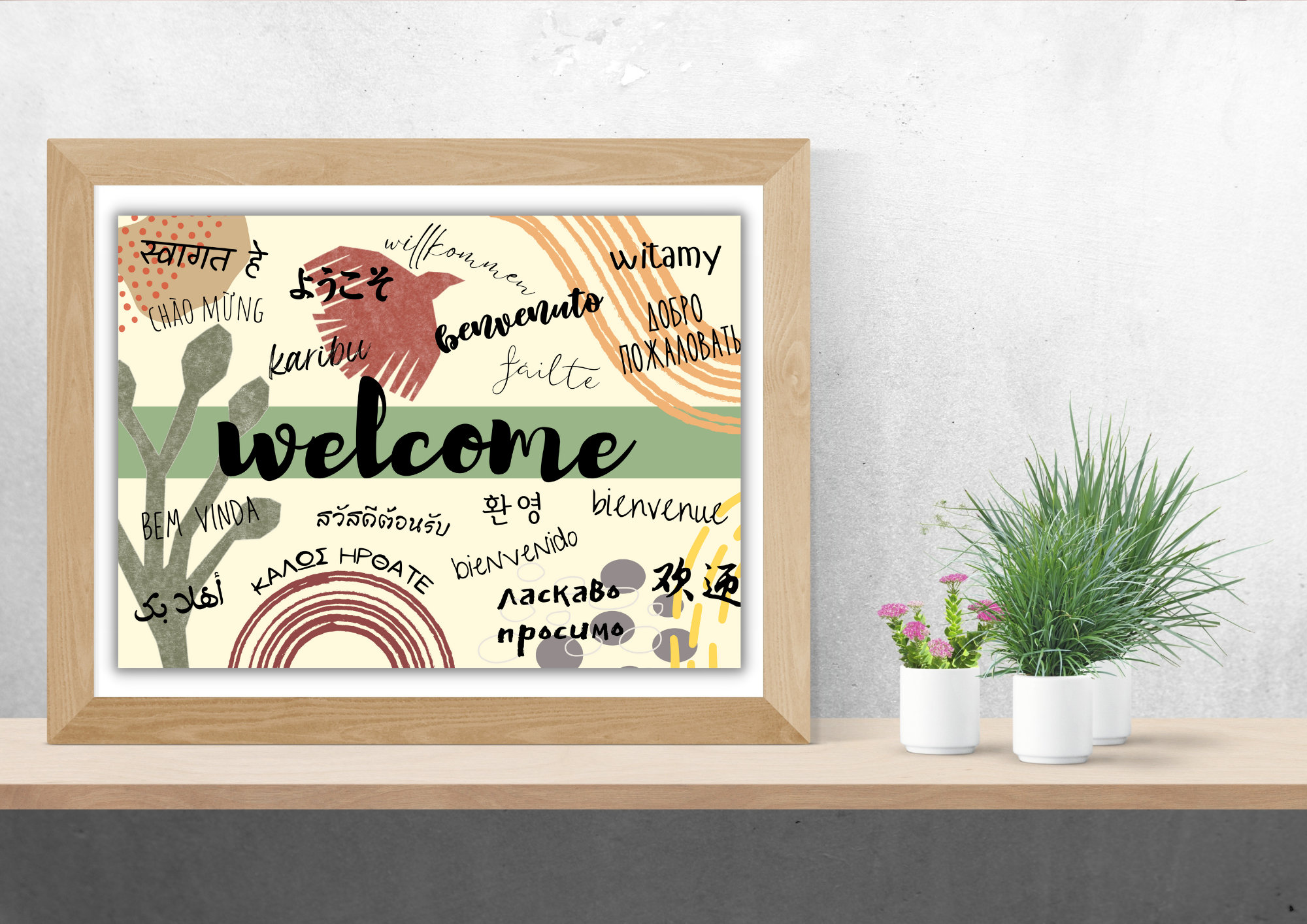 Welcome Poster in Different Languages - Landscape Printable - Instant ...