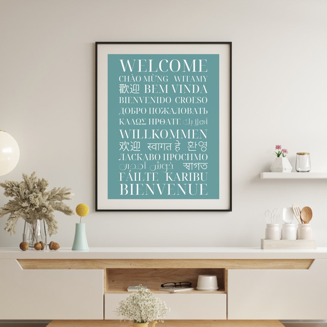 Welcome Poster in Different Languages Multilingual Wall Art - Etsy