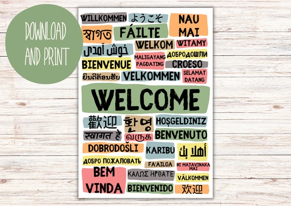 Bienvenidos En Diferentes Idiomas Para Imprimir