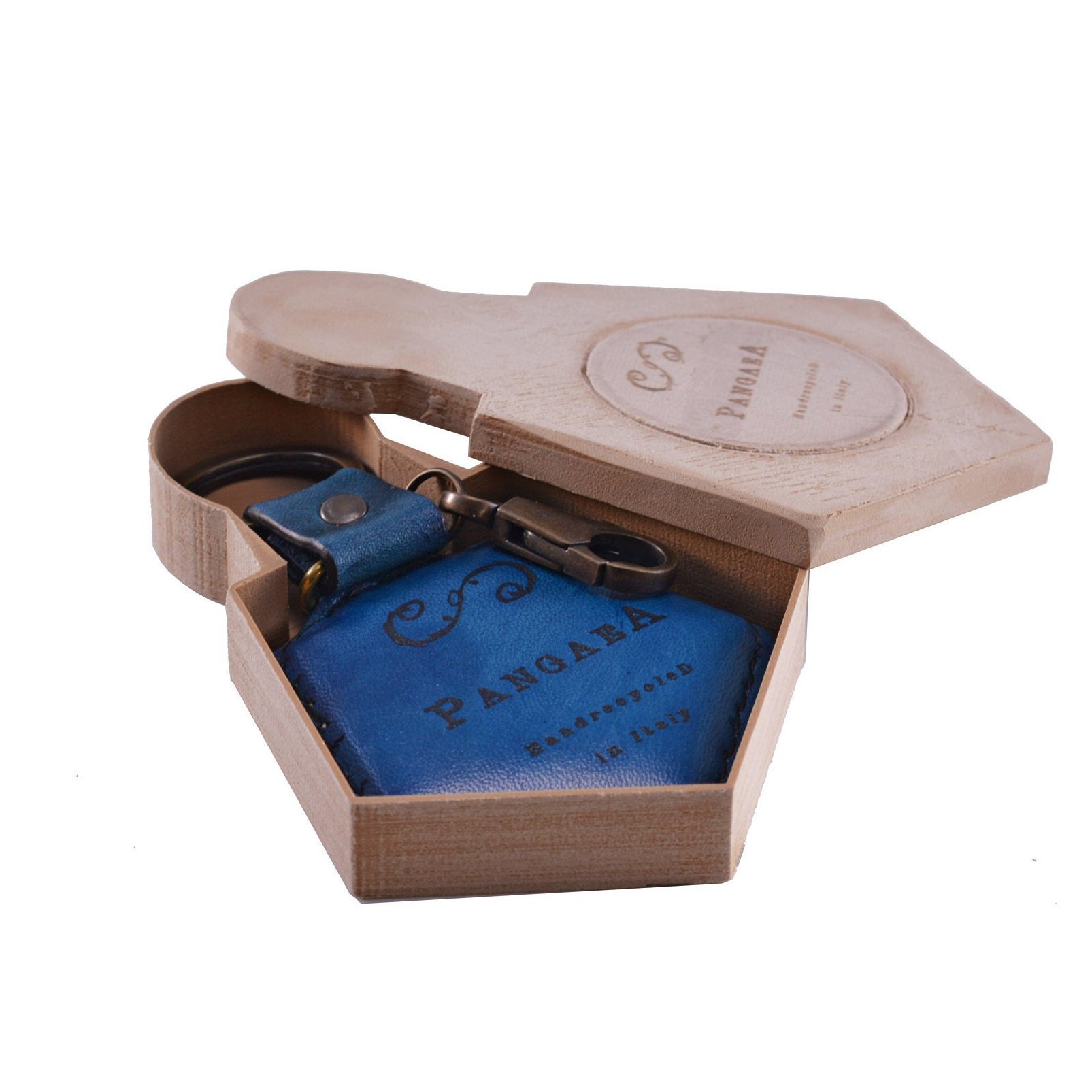 Blue Leather Keychain From Recycled Soccer Ball - Etsy