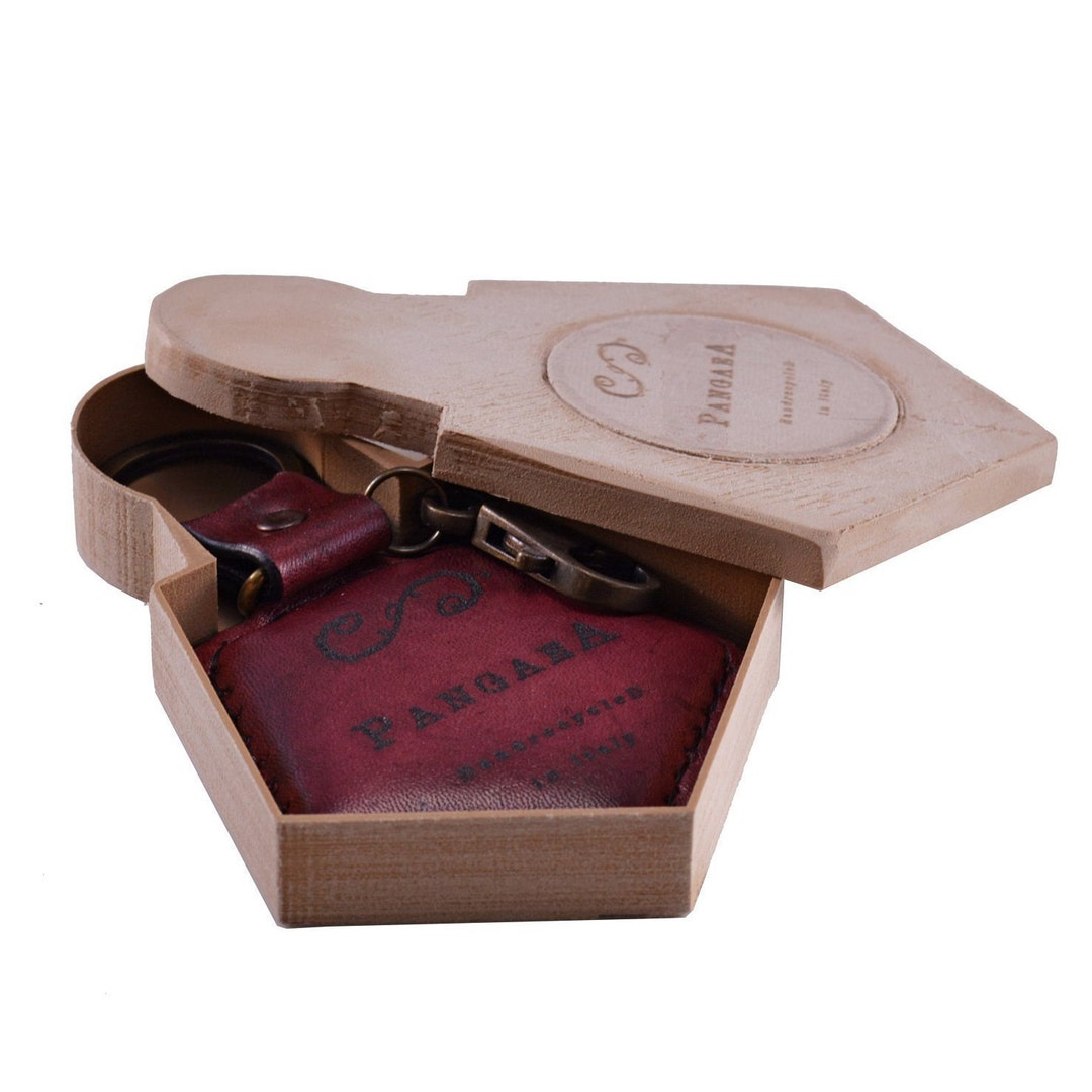 Bordeaux Leather Keychain From Recycled Soccer Ball - Etsy