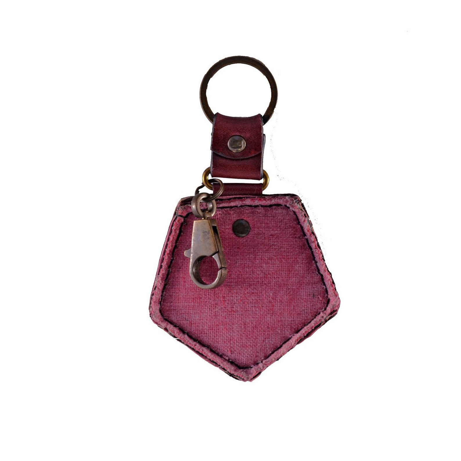 Bordeaux Leather Keychain From Recycled Soccer Ball - Etsy