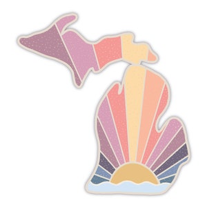 Rainbow Sunset Michigan Sticker - Etsy