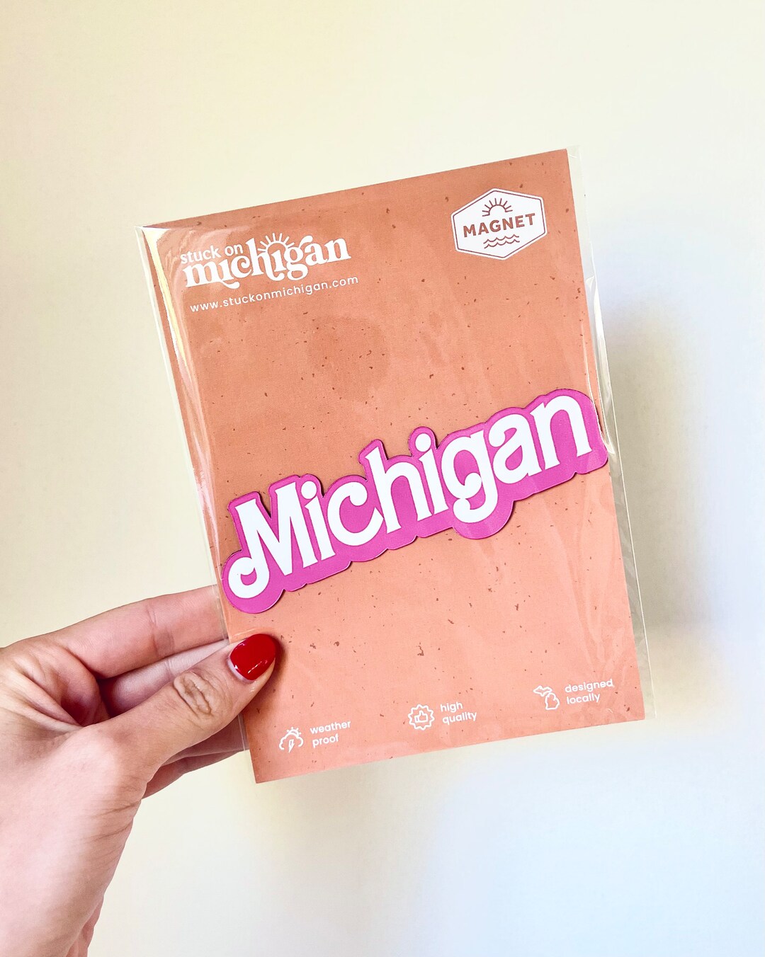 Michigan Pink Magnet - Etsy