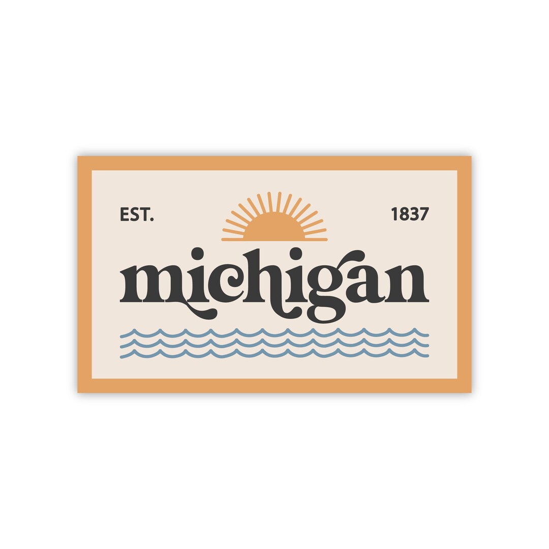 Retro Michigan Patch Sticker (day) - Etsy
