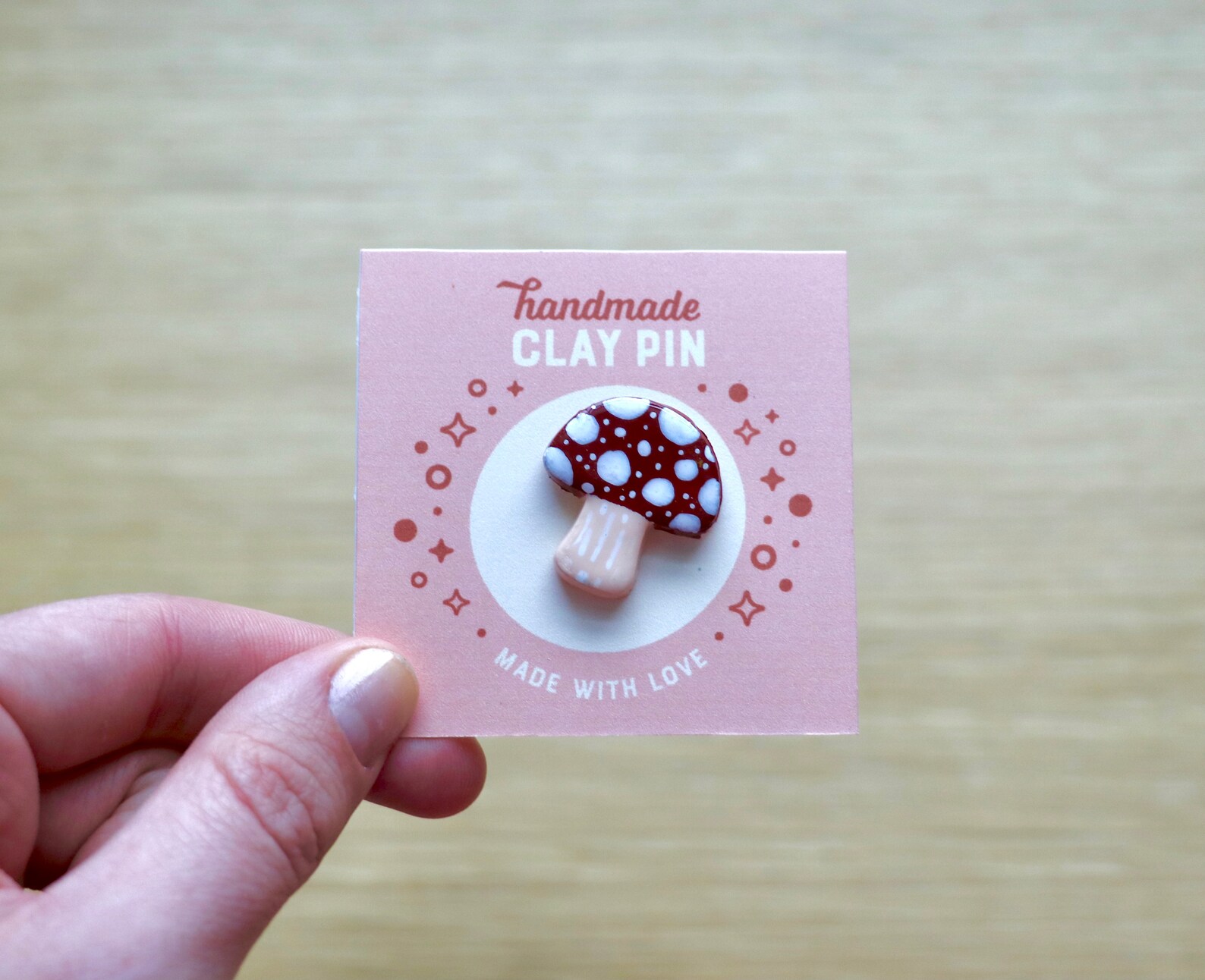 Mushroom Polymer Clay Pin - Etsy