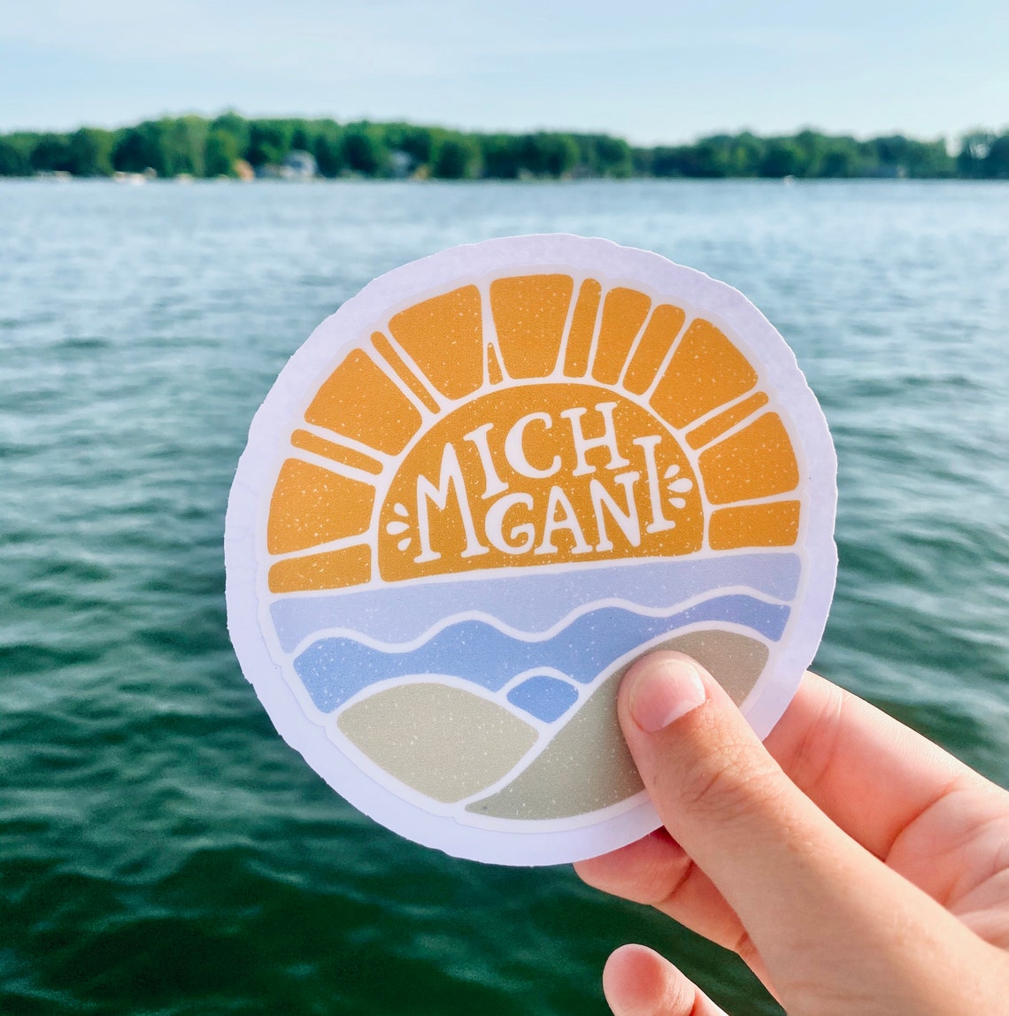 Lake Michigan & Dunes Sticker - Etsy