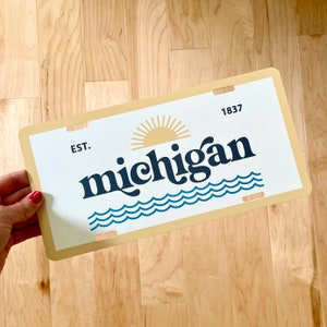 Vintage Michigan Front License Plate - Etsy
