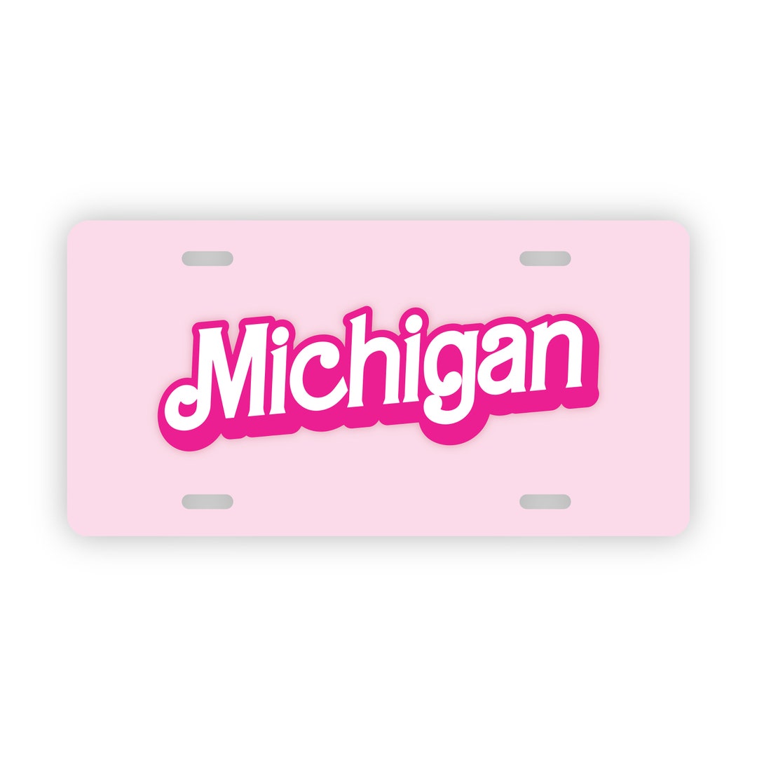 Michigan Pink Front License Plate - Etsy
