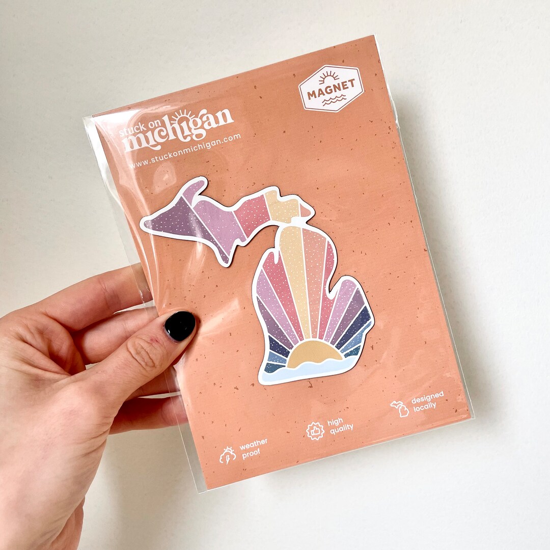 Rainbow Sunset Michigan Magnet - Etsy