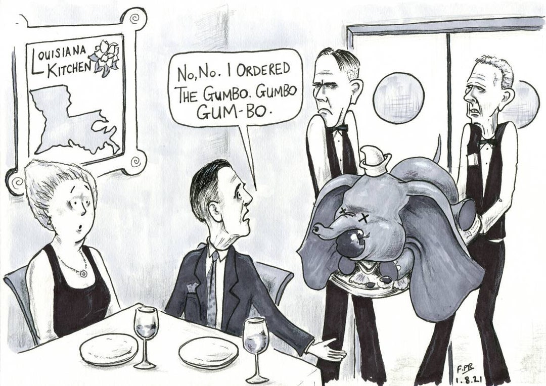 Dumbo Gumbo Restaurant Greeting Card Menu Mix-up Cartoon - Etsy