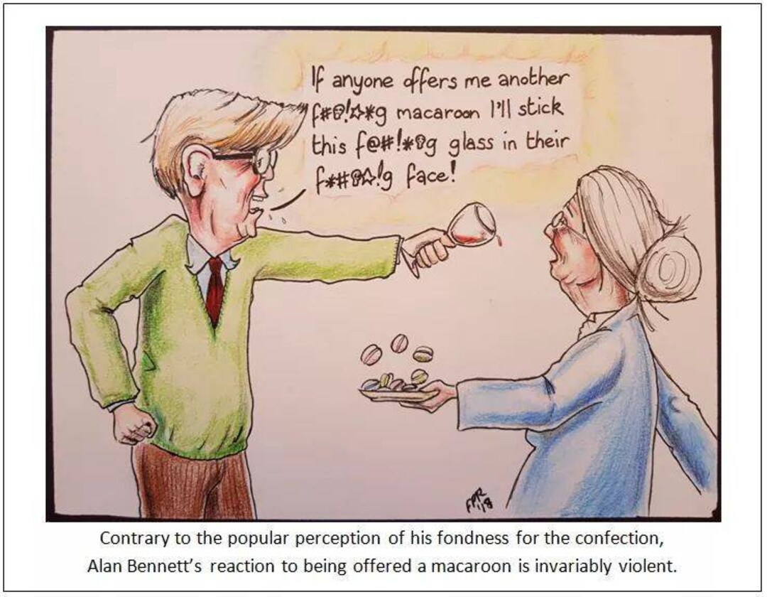 Alan Bennett Cartoon Greeting Card By Frank Rooney Etsy