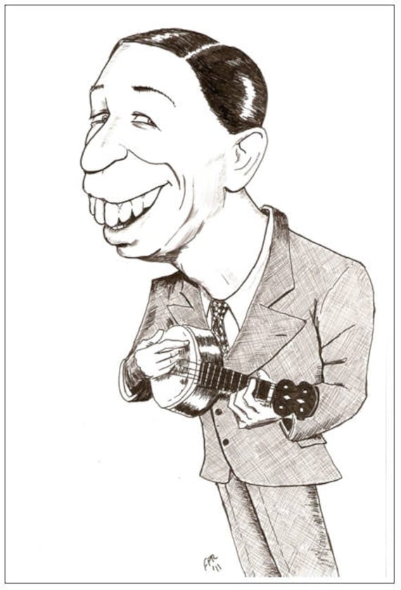 Greeting Card George Formby Caricature by Frank Rooney - Etsy UK