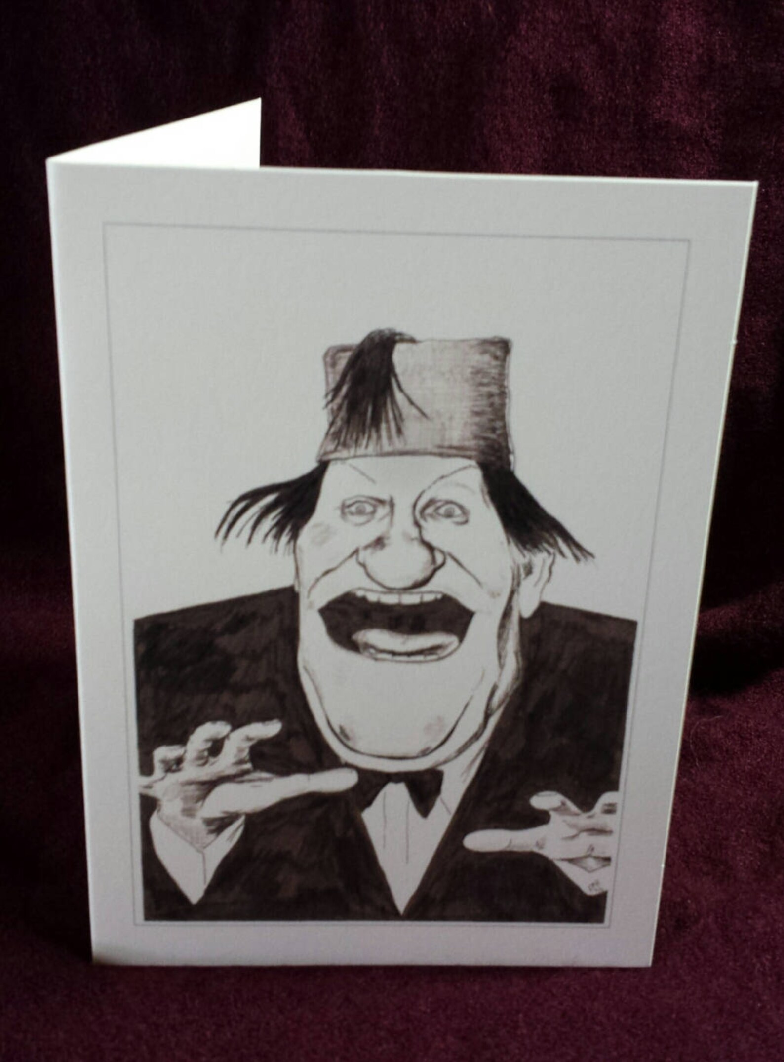 Greeting Card Tommy Cooper Caricature By Frank Rooney Etsy