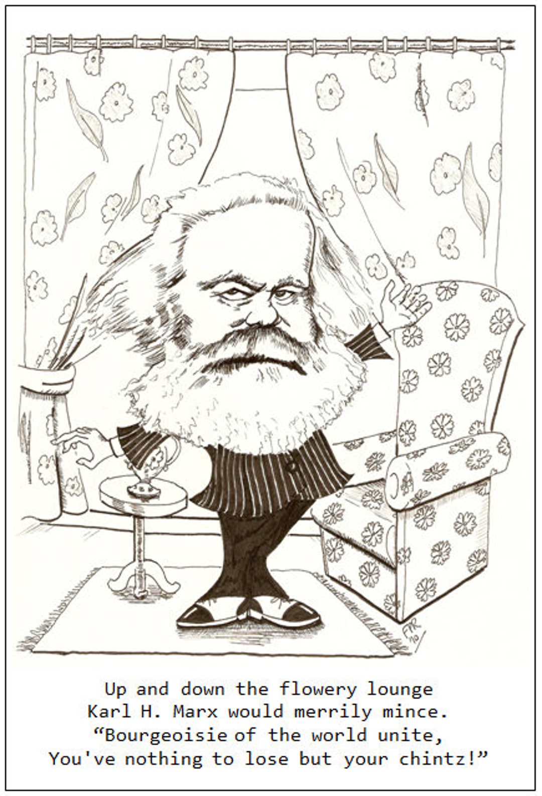 Greeting Card - Karl Marx Cartoon by Frank Rooney - Etsy