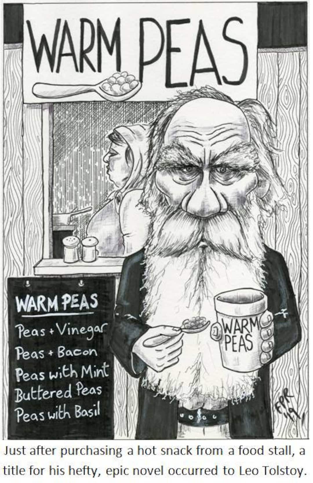 Tolstoy Cartoon Greeting Card - by Frank Rooney - Etsy