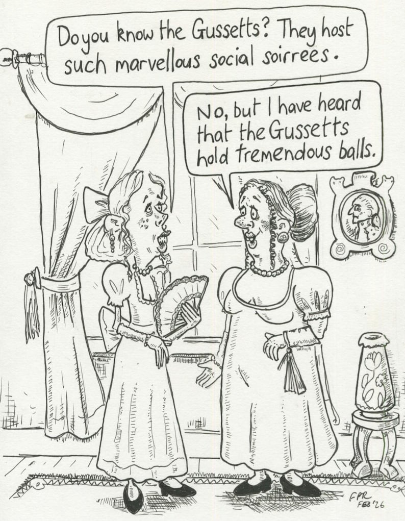 Period Drama Cartoon Joke Greeting Card - Jane Austen, Bridgerton ...