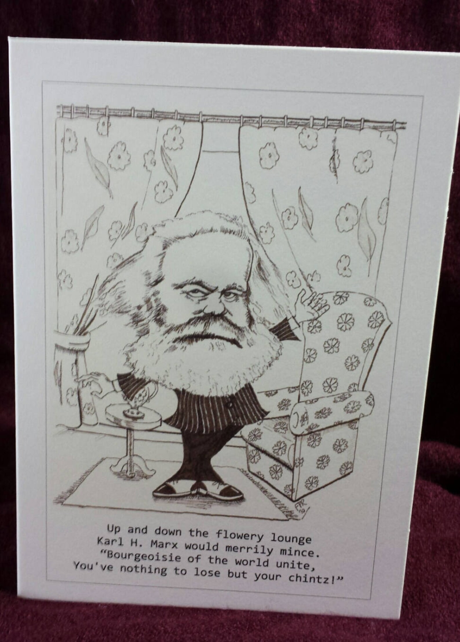 Greeting Card - Karl Marx Cartoon by Frank Rooney - Etsy