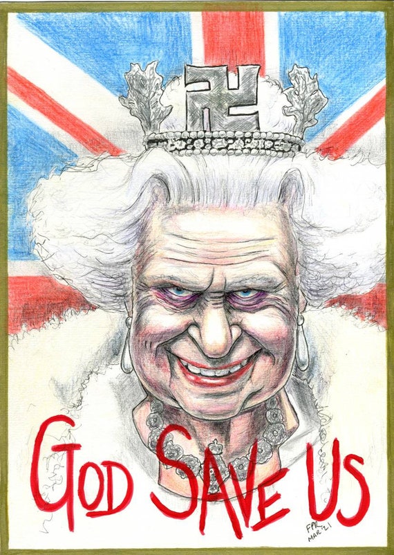 God Save the Queen Satirical Greeting Card Punk - Etsy