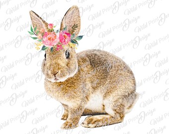 Bunny Watercolor Clipart PNG Instant Download for | Etsy