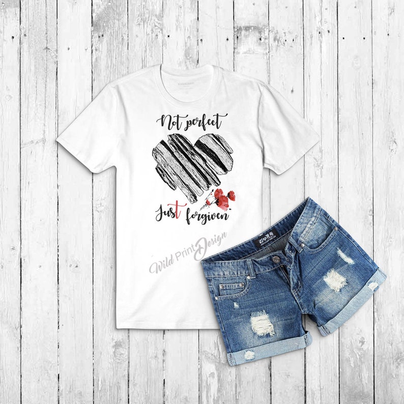 Not Perfect Just Forgiven Clip Art Design PNG Instant - Etsy